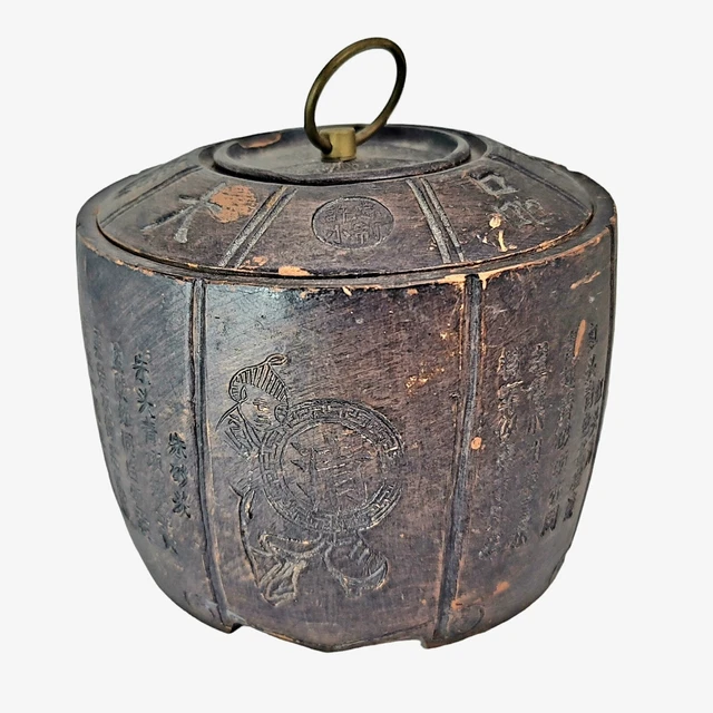 OLD CHINESE YIXING Zisha Teapot Lidded Tea Caddy Barrel Canister ...