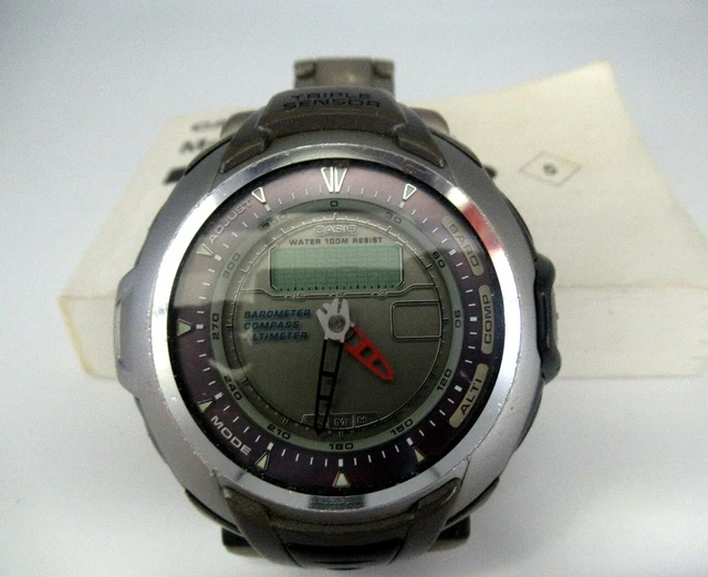 CASIO PROTREK WATCH Prg-60T (2767) Triple Sensor Titanium - Solar Powered £80.00 - PicClick UK