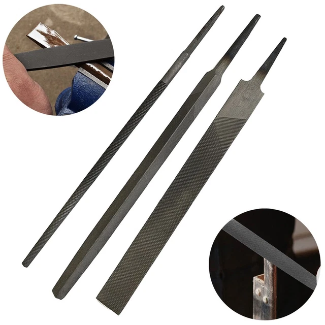 ESSENTIAL METALWORKING TOOLS 150mm Steel Files Set 3pcs Flat/Round ...