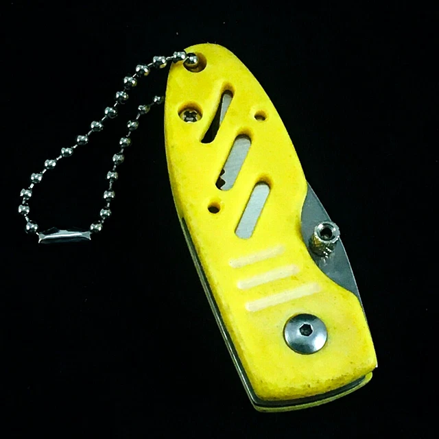 YELLOW FOLDING LOCKBACK Box Cutter Utility Pocket Knife Jack Knife ...