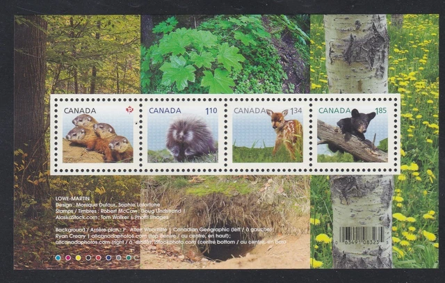 CANADA STAMP #2602 "Baby Wildlife Definitives" S/S of 4 2013 $5.25 ...