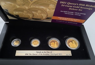 THE QUEEN ELIZABETH II 95th Birthday 24ct Gold Proof Deluxe Sovereign ...
