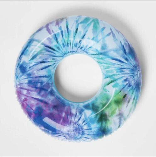 SUN SQUAD HUGE Inflatable Tye Dye Pool Beach Swim Tube Ring 45 ...