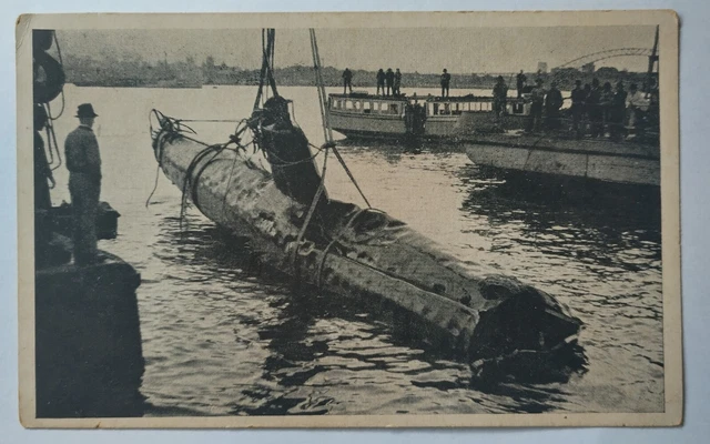 WW2 AUSTRALIAN JAPANESE Midget Submarine postcard. No. 4. Raising Jap ...
