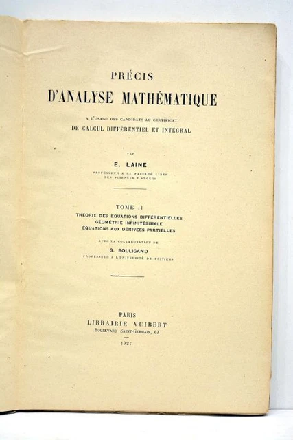 ANTIQUE BOOK PRECISE Mathematical Analysis Differential And Integral ...