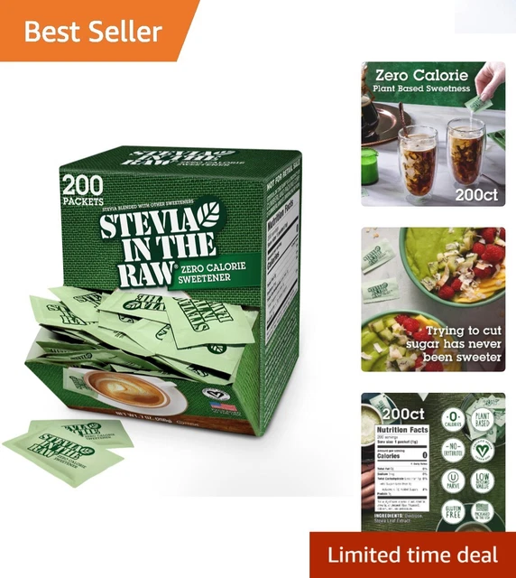 200 PACK STEVIA Sweetener – No Erythritol, Zero Calorie Sugar ...