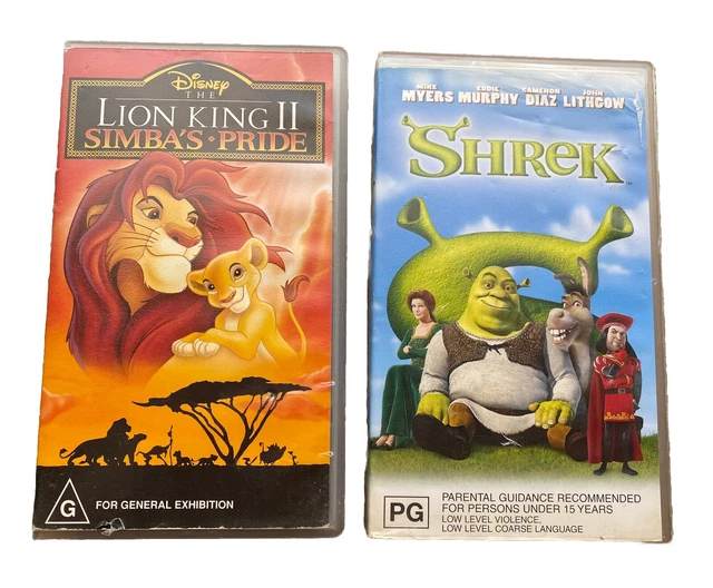 THE LION KING 2 Simba's Pride & Shrek VHS Video Cassette Tape Bundle ...