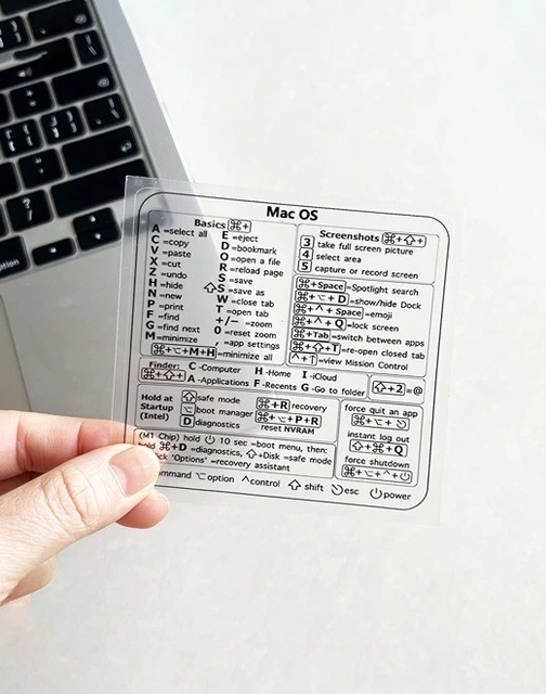 LAPTOP SHORTCUT KEYBOARD Sticker Easy Hotkey Guide For Windows Durable ...