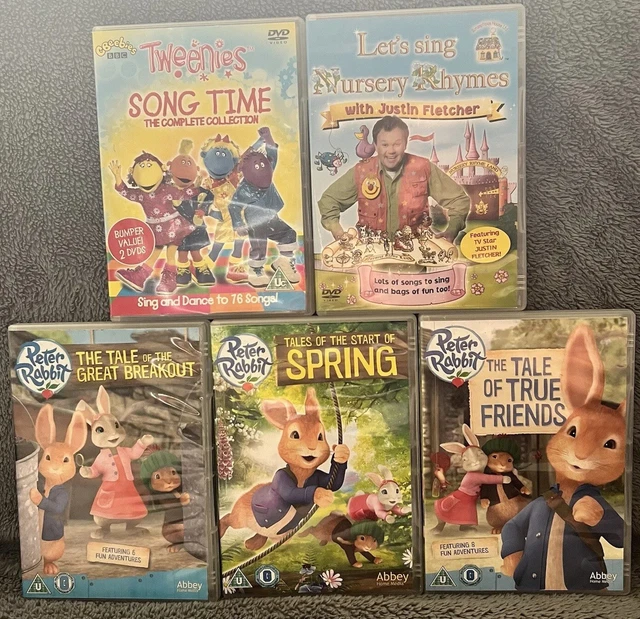 CBEEBIES PETER RABBIT Tweenies Justin Fletcher Childrens DVD Bundle x5 ...