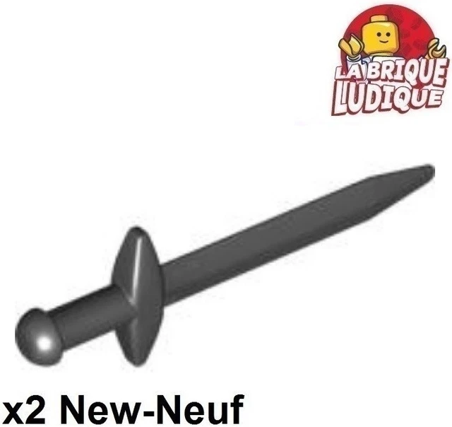 LEGO 2X ARME weapon Sword épée Greatsword pointed noir/black 18031 NEUF ...