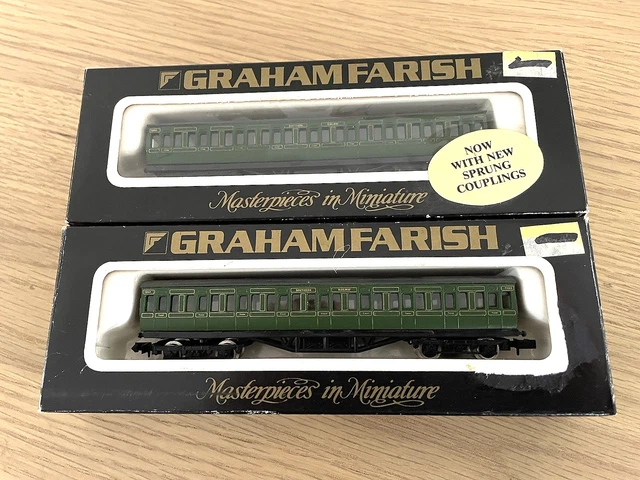 GRAHAM FARISH N Gauge 0603 Southern 57' SUBURBAN COMPOSITE COACHES 7253 ...