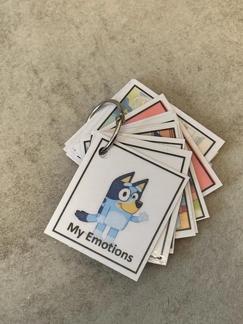BLUEY EMOTIONS RING Cards AUTISM ADHD VISUAL COMMUNICATION non Verbal ...