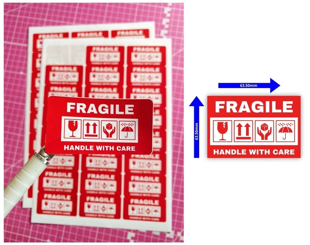FRAGILE WARNING STICKERS Fragile Labels Stickers Fragile Stickers ...