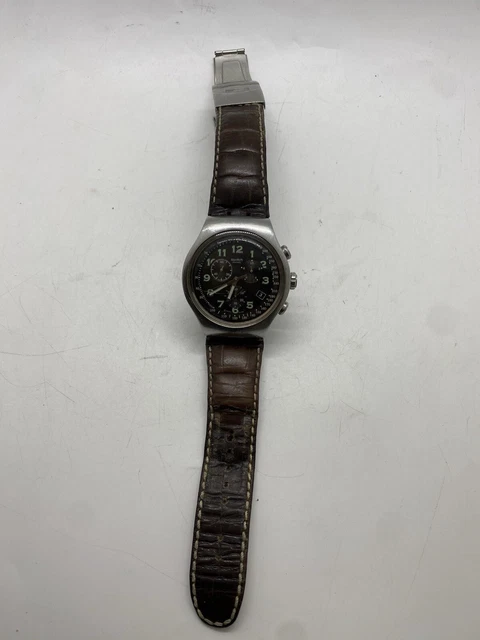 VINTAGE SWATCH IRONY Men's Watch Chronograph SR936SW With Brown Leather ...