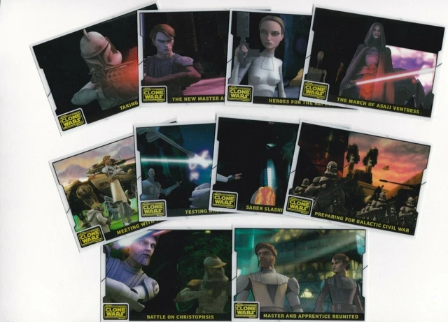 COMPLETE SET! CLONE WARS Animation Cel Cards | 2008 Topps Star Wars #1 ...