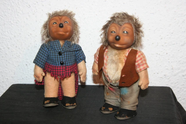 ORIGINAL STEIFF MECKI + Micki Igel Figuren 70er Jahre stark gebrauchter ...