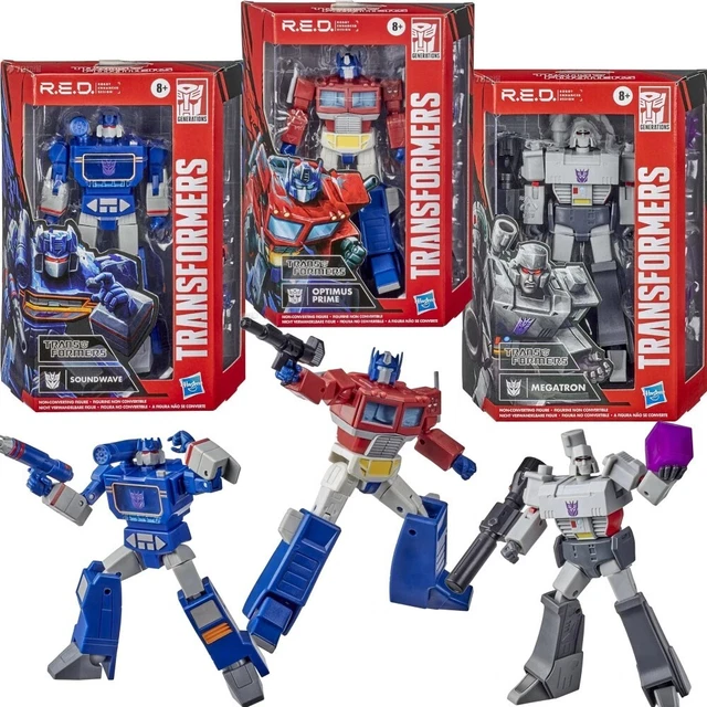 HASBRO TRANSFORMERS R.E.D Soundwave Megatron Optimus Prime Action ...