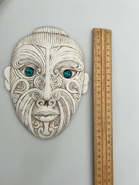 NEW ZEALAND MĀORI Wheku Tiki Hanging Wall Mask Art Paua Eyes $27.00 ...
