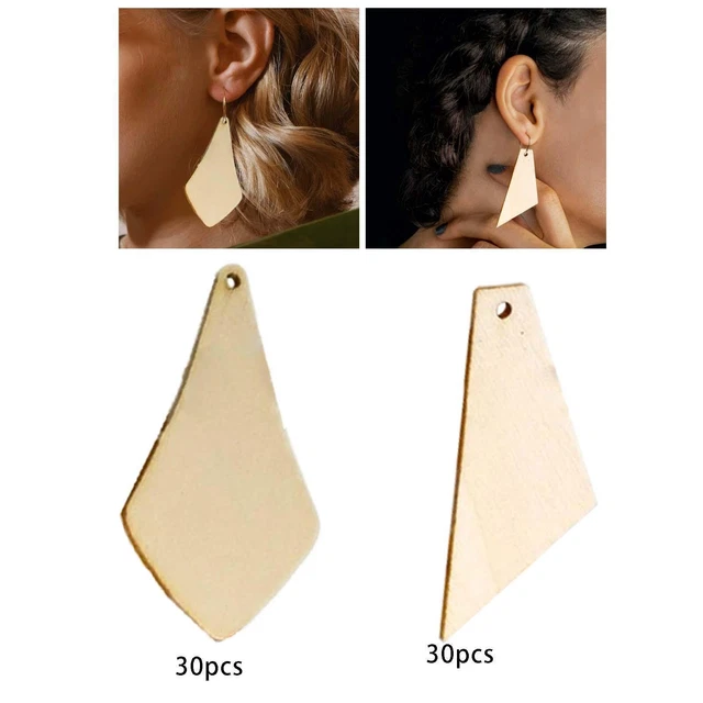 30 STÜCK UNFERTIGE Holz-Ohrring-Rohlinge zum Basteln von Ohrringen EUR ...