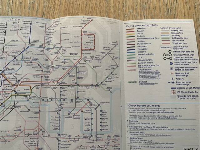 TFL/LONDON UNDERGROUND TUBE Map September 2024 ed with Mildmay Line ...