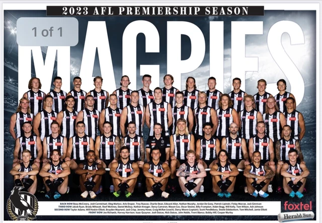 2023 COLLINGWOOD MAGPIES AFL football team poster, FREE POST 9 $12.99 ...