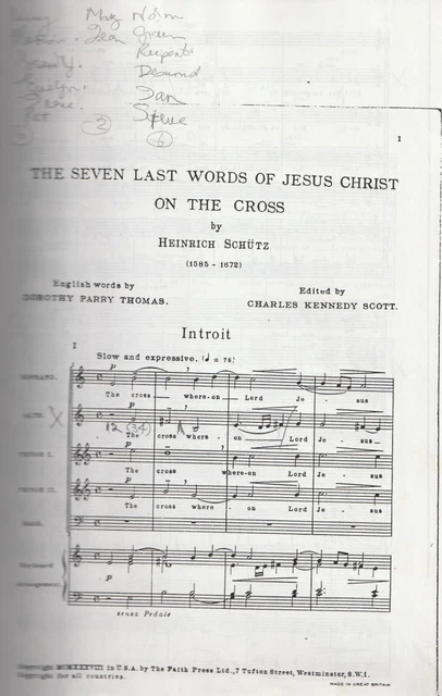 THE SEVEN LAST words of jesus christ on the cross by shutz english ...