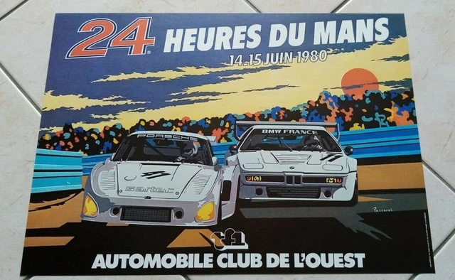 Affiche Origine Des 24 Heures Du Mans 1980 Poster 24h00 Of Le Mans