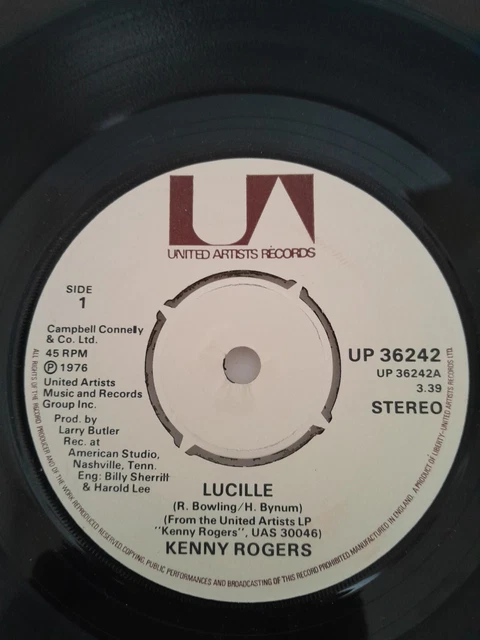 KENNY ROGERS - Lucille/Till I get it right on United Artists label ...