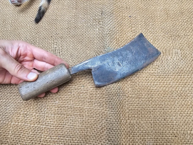 ANTICA MANTELLO CHOPPER Per Carne Decorata Strumento Macellaio Coltello ...