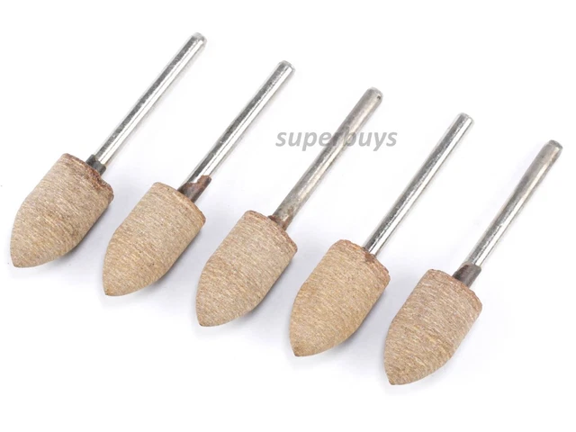 5PCS 10MM CONE Shape Head Leather Polishing Buffing For Rotary Drill ...