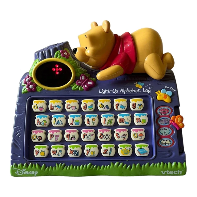 VTECH DISNEY WINNIE The Pooh Light Up Alphabet Log Educational Rare ...