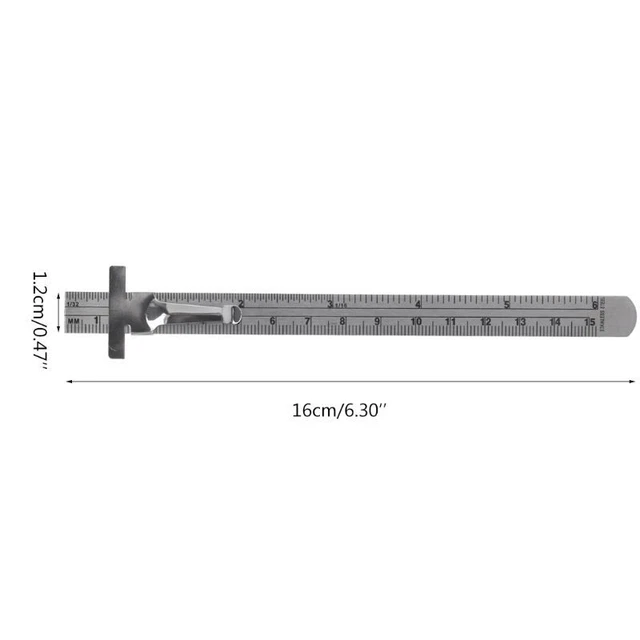 6 INCH STAINLESS Steel Ruler with Inch 1/32" mm/Metric Graduations $4. ...