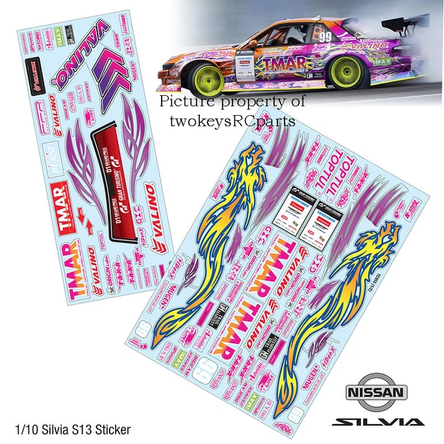 TMAR DRAGON STICKER Set for Nissan Silvia S13 1:10th scale RC drift car ...