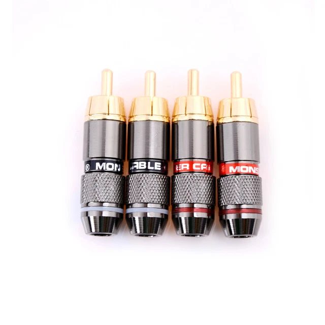 4X METEL QUALITY RCA Phono Male Plug Solder Connector Adapter Terminal AV Uv Ka $9.65 - PicClick AU