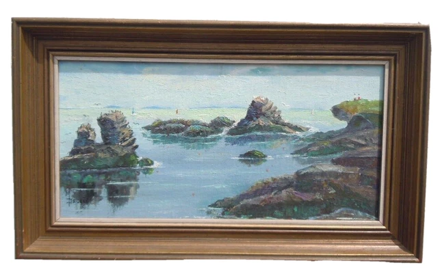 TABLEAU BELLE-ÎLE-EN-MER PORT Maria Marc Dugres tableau peinture ...