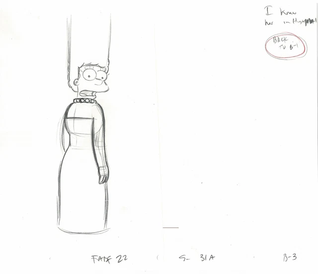 THE SIMPSONS HAND-DRAWN Original Production Animation Cel Drawing Fox ...