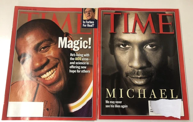 TIME MAGAZINE BASKETBALL 90s star bundle, Magic Johnson La and Michael ...