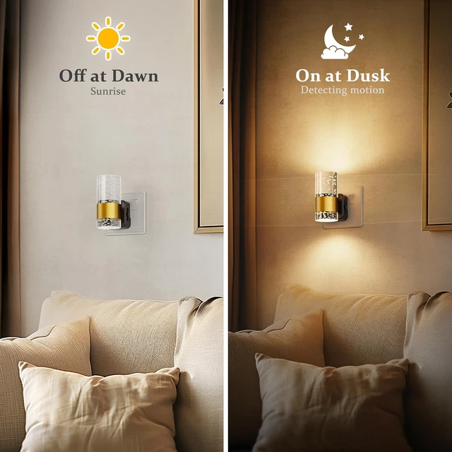 LED NIGHT LIGHT Plug in Wall, Acrylic Nightlight with Dusk to Dawn ...
