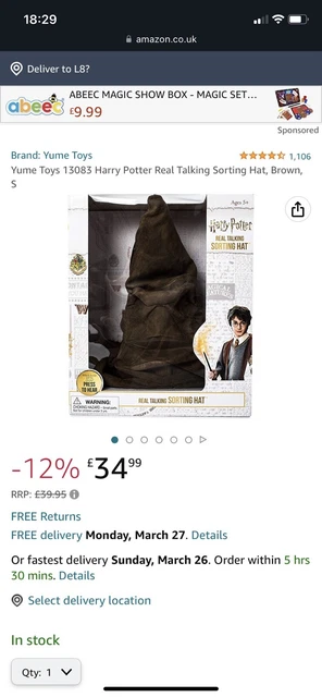 WIZARDING WORLD HARRY Potter Talking Animated Hogwarts House Sorting ...