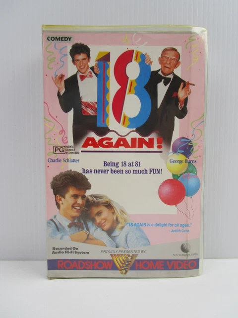 18 AGAIN, CHARLIE Schlatter, VHS Tape, Vintage Clamshell Movie, Comedy ...