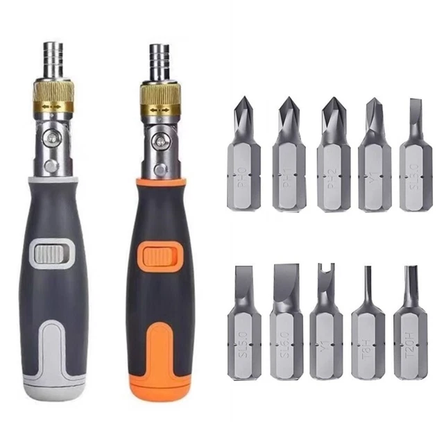 10-IN-1 RATCHET SCREWDRIVER Hidden Screwdriver Bit Set Hand Tool EUR 16 ...