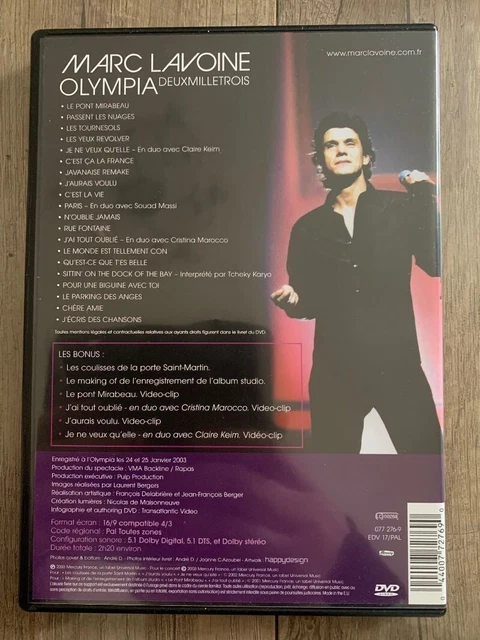 MARC LAVOINE DVD - OLYMPIA 2003 $10.51 - PicClick CA