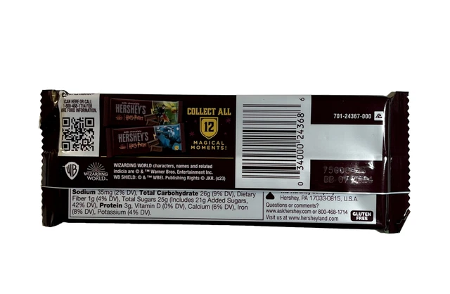 HARRY POTTER HERSHEY'S Chocolate Candy Bar 1.55 oz Hogwarts Express #4 ...