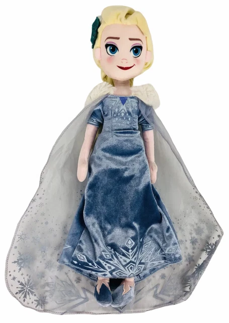 DISNEY STORE FROZEN Elsa Princess Large Plush Stuffed Doll 18” Inch ...