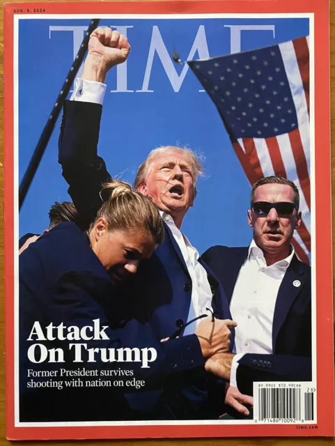TIME MAGAZINE 2024 Donald Trump Attack Shot Assassin NO MAILING LABEL ...