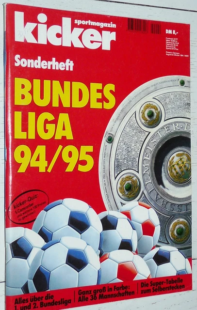 KICKER FUSSBALL BUNDESLIGA 1994-1995 Sonderheft Guide Borussia Dortmund ... KICKER FUSSBALL BUNDESLIGA 1994-1995 Sonderheft Guide Borussia Dortmund ...
