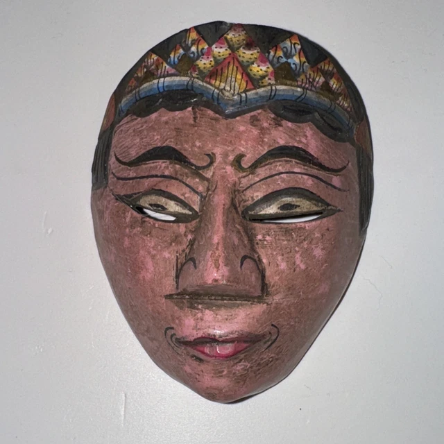 VINTAGE JAVA TOPENG Bali Wooden Mask - Rare! Dance Ceremonial 4” Mask ...