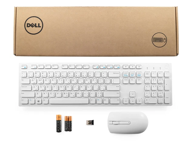 GENUINE DELL KM636 Wireless Cordless Keyboard Mouse Set Kit ARABIC ...