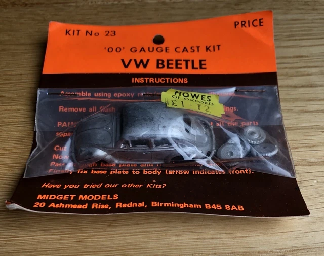 VW BEETLE DIE Cast Car Kit Midget Models OO Gauge Vintage £6.00 ...