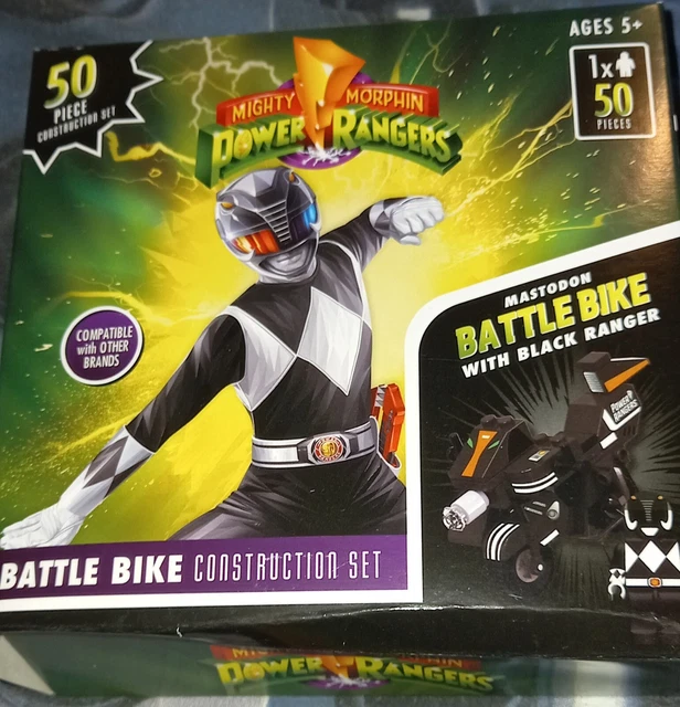 POWER RANGERS MIGHTY Morphin Construction Bike Black Ranger 50 Pieces £ ...